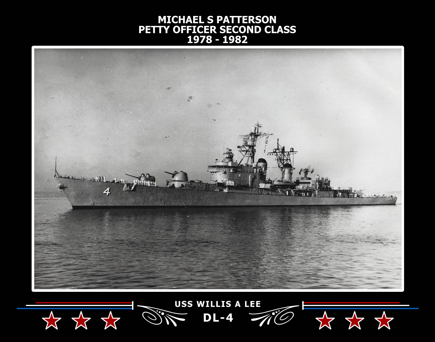 Navy Emporium USS Willis A Lee DL-4 Canvas Photo Print 486DL4 | eBay